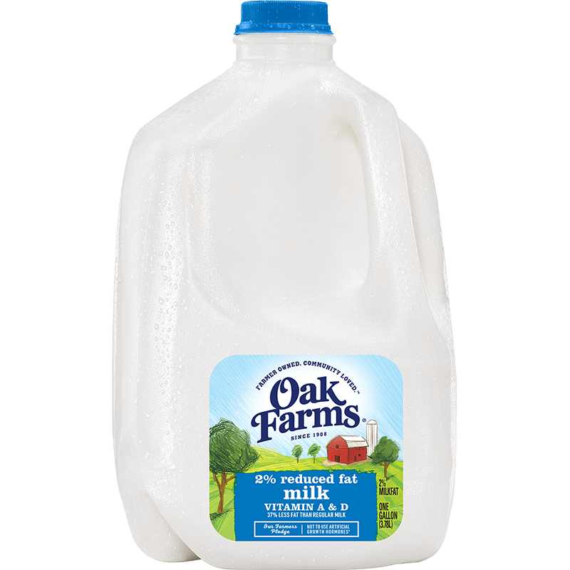 2% Reduced-Fat Milk Plastic Gallon - Oak Farms® Dairy